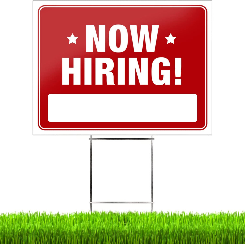 Now Hiring Signs with Stakes – SignHero