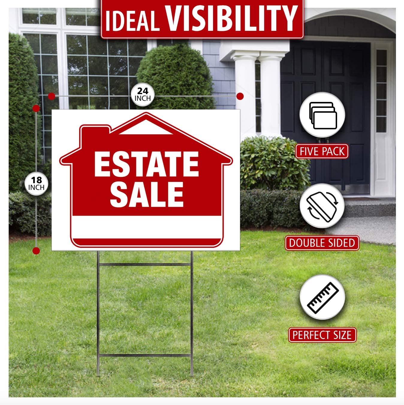 Estate Sale Signs with Stakes | 24" x 18" | Sign Hero – SignHero