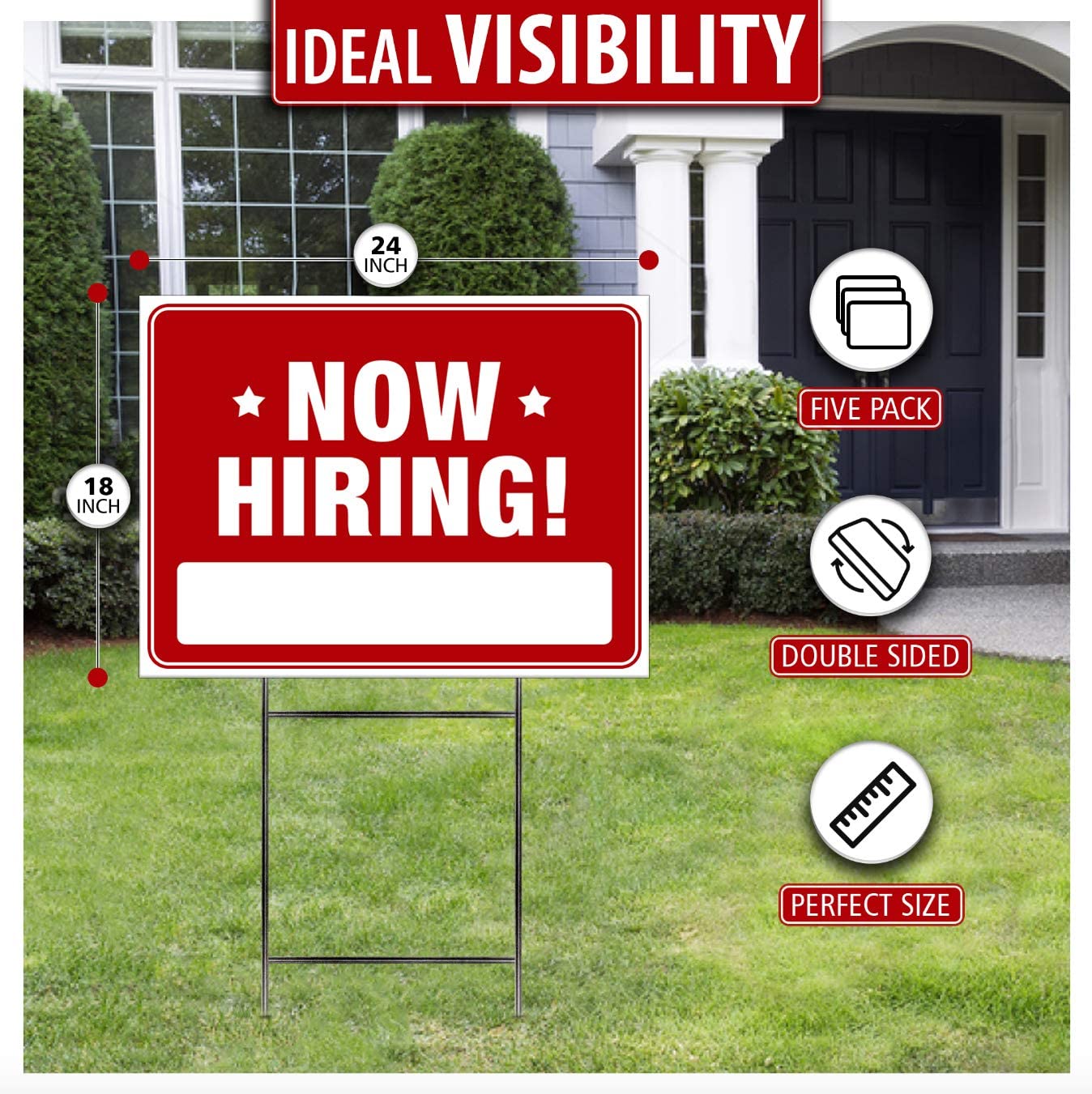 Now Hiring Signs with Stakes – SignHero