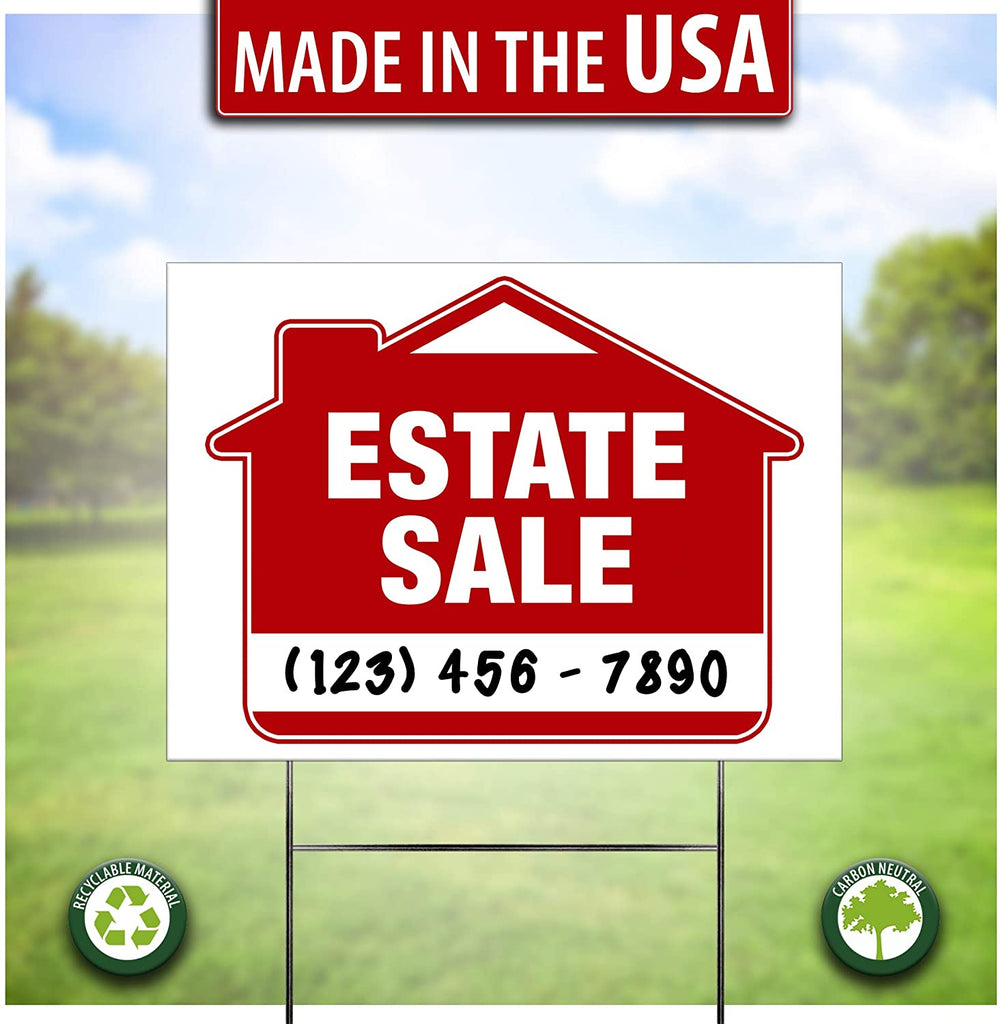 Estate Sale Signs with Stakes | 24" x 18" | Sign Hero – SignHero